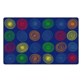 Flagship Carpet Kids Nylon Primary Circles Classroom Seating Rug - 7'6 ...