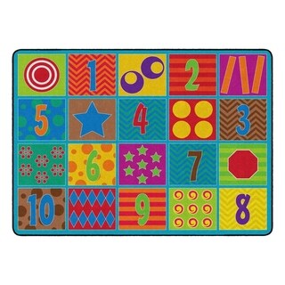 Flagship Carpet Kids Nylon Counting Fun Classroom Seating Rug, Seats 20 ...