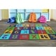 Flagship Carpet Kids Nylon Alphabet Number Jumble Classroom Seating Rug ...