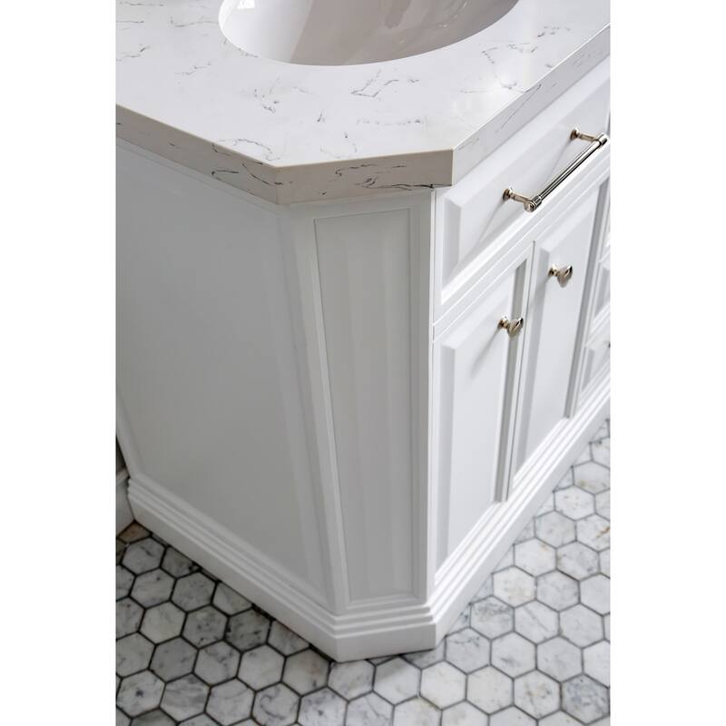 60" Palace Collection Quartz Carrara Cashmere Grey Bathroom Vanity Set With Hardware And F2-0009 ...