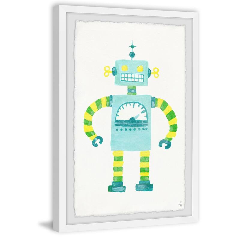 'Eccentric Robot' Framed Painting Print - Multi-Color - Overstock ...
