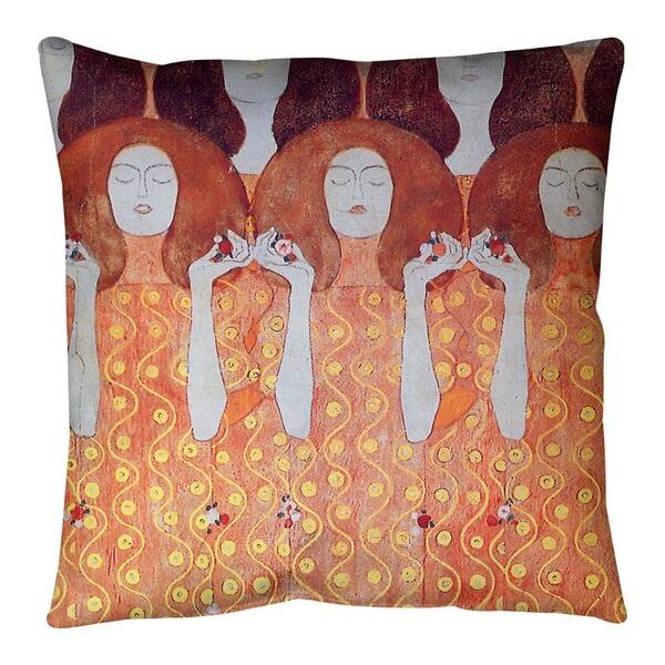 Gustav Klimt Angel Brides Pillow (w/ Removable Insert) - Poly Twill ...