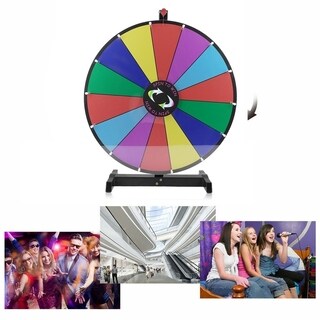 24 inch 14 Grids Color Prize Wheel Tabletop Spin Game Lucky Rotary ...