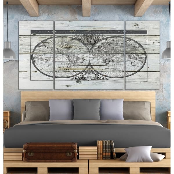 World Map Hemispheres-A Premium Multi Piece Art available in 3 sizes ...