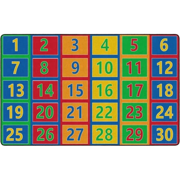 Flagship Carpet 7'6" x 12' Kids Nylon Number Rows 123's Classroom ...