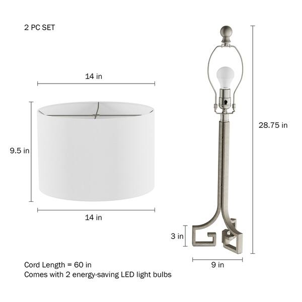 Greek Key Lamps in Antique Silver (Set of 2) - Bed Bath & Beyond - 27545212
