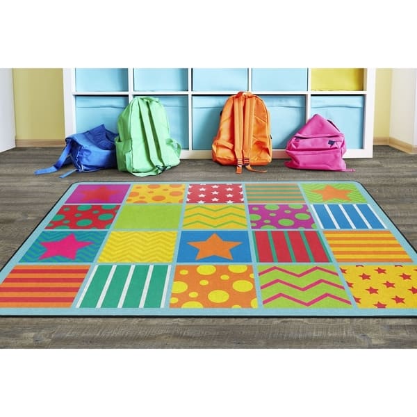 Flagship Carpet Kids Nylon Silly Classroom Seating Rug, 20 Seats - 6' x ...