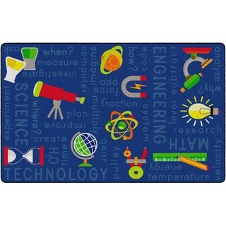 Flagship Carpet Kids Nylon Blue Stem Classroom Seating Rug - 7'6" x 12 ...