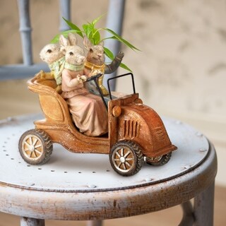 Polystone Bunny Family In Car 7.5"L" - Bed Bath & Beyond - 27551098