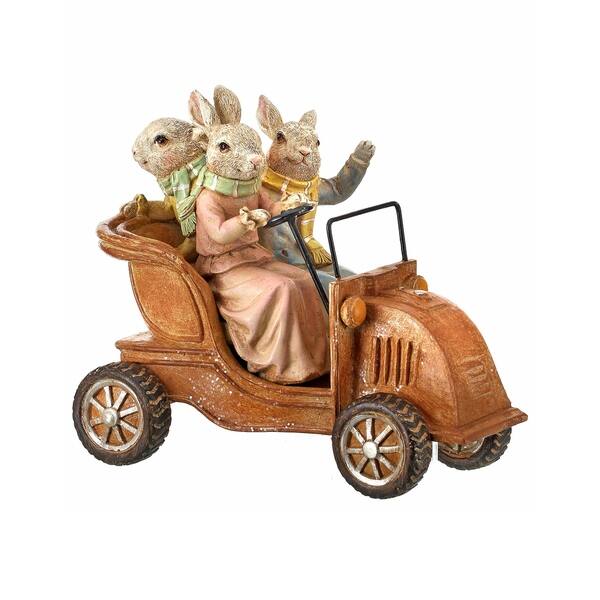 Polystone Bunny Family In Car 7.5"L" - Bed Bath & Beyond - 27551098