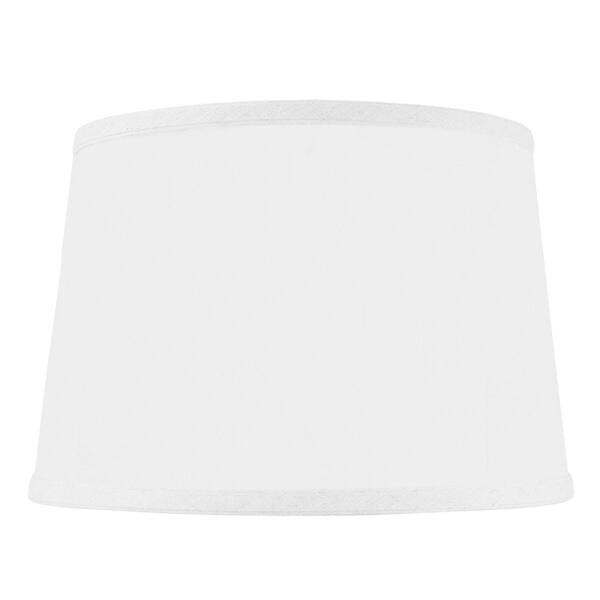 10"x12"x8" Hardback Shallow Drum Lamp Shade White Linen - Bed Bath ...