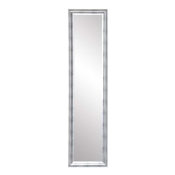 Modern Brushed Silver Slim Full Length Mirror - Bed Bath & Beyond ...