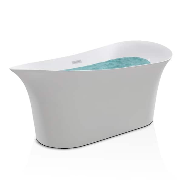 AKDY 69" Freestanding Bathroom Shower Spa Overflow Body Contemporary ...
