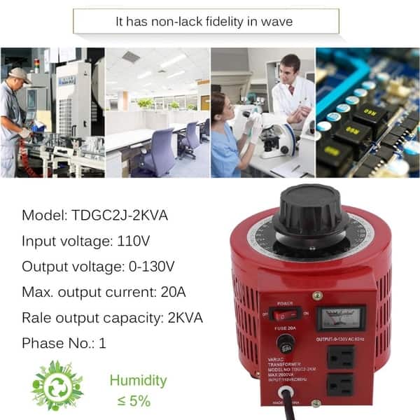 Dial AC Voltage Regulator 110V 2000W Single-Phase Variac Transformer ...