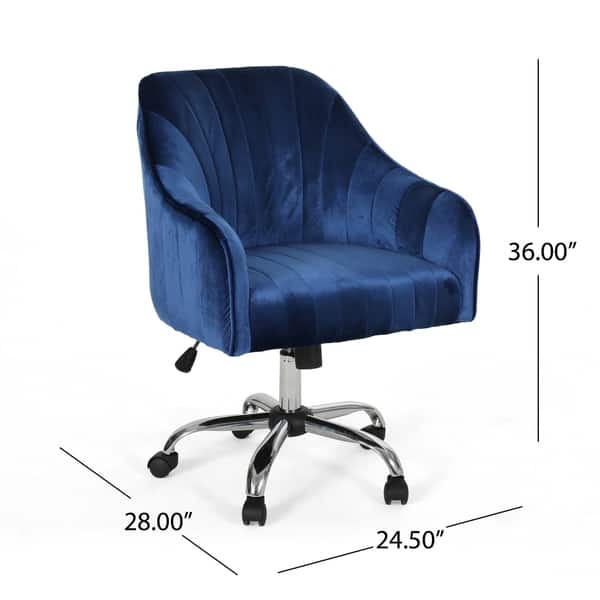 Channel Tufted Velvet Swivel Office Chair by Christopher Knight Home ...