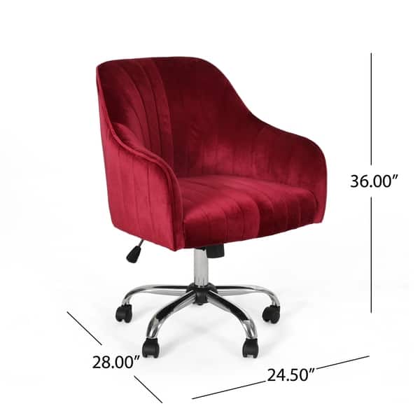 Channel Tufted Velvet Swivel Office Chair by Christopher Knight Home ...