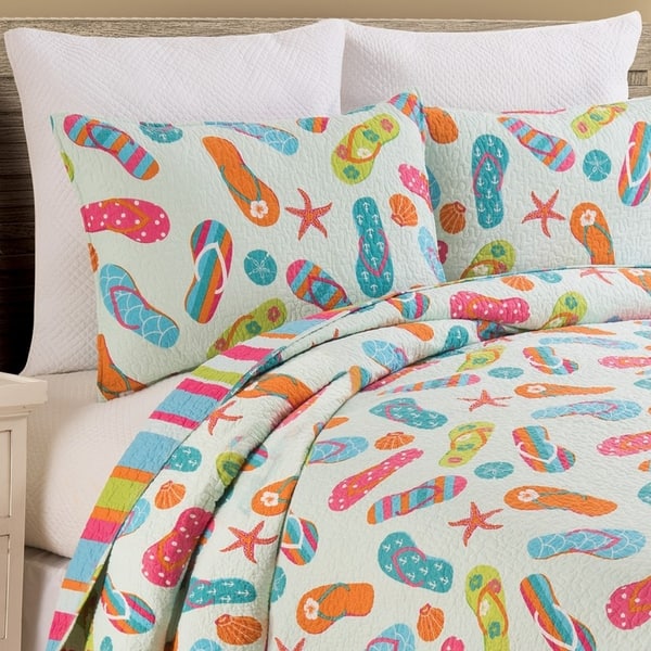 Flip Flop Life Cotton Quilt Set - Bed Bath & Beyond - 27585504
