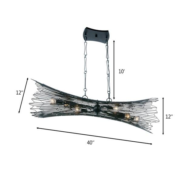 Varaluz Rikki 6-light Carbon and Aged Gold Linear Pendant - Bed Bath ...