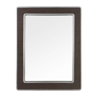Macie Rectangular Wood and Metal Mirror - Farmhouse Steel, Faux ...