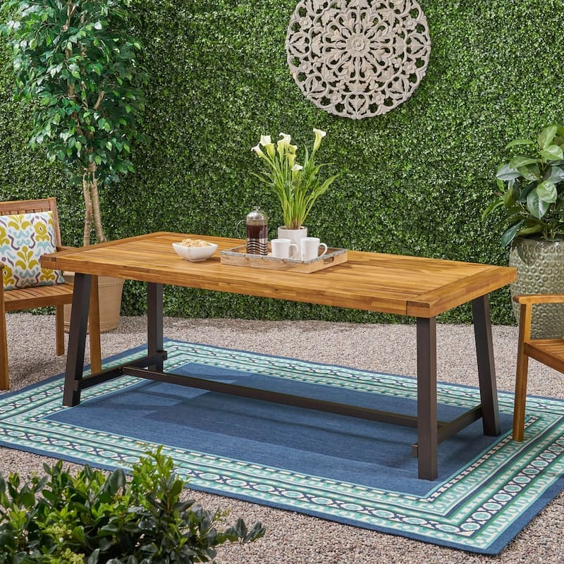 Sorrento Outdoor Wood Dining Table by Christopher Knight Home - 62.25 ...