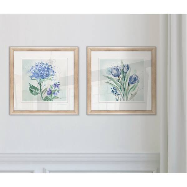 Blue Flower Wash I -Framed Set - Bed Bath & Beyond - 27599247