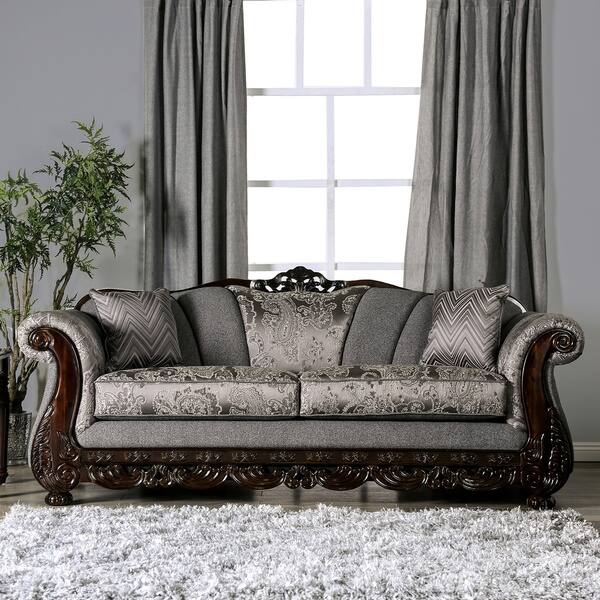 Dikic Traditional Chenille Upholstered Sofa by Furniture of America ...