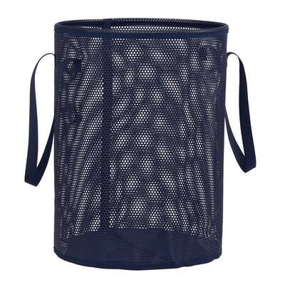 Eva Mesh Round Laundry Hamper, Navy, 20H X 15.25 DIAMETER - Overstock ...