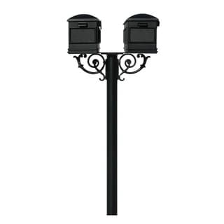 QualArc The Hanford Twin Mailbox Post System with Scroll Supports No ...