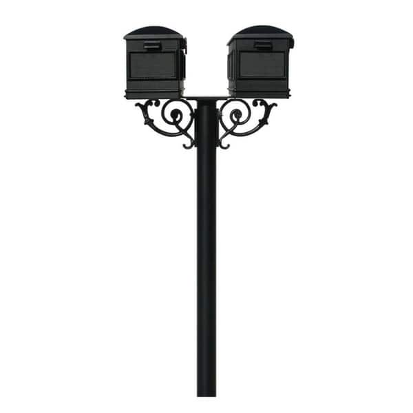 QualArc The Hanford Twin Mailbox Post System with Scroll Supports No ...