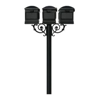 QualArc The Hanford Triple Mailbox Post System with Scroll Supports No ...