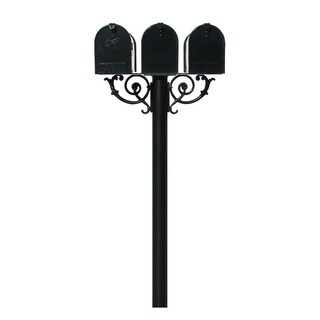 QualArc The Hanford Triple Mailbox Post System with Scroll Supports No ...