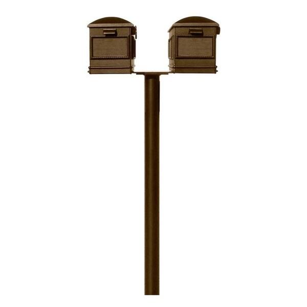 QualArc The Hanford Twin (No Scrolls) Lewiston Mailbox Post System No ...