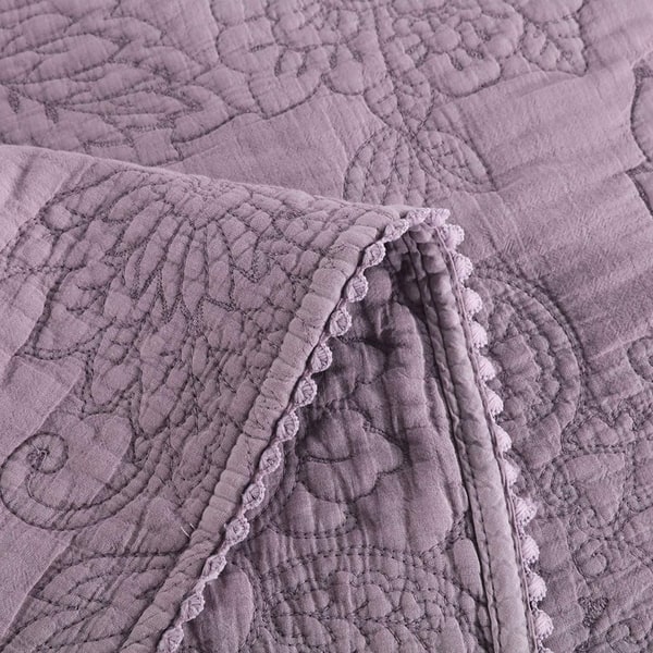 KASENTEX 3-Piece Stone Washed Quilt Set Soft Cotton Reversible ...