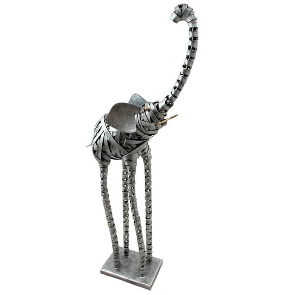 Handmade Gentle Giants Intricate Metal Slim Elephant Statue (Indonesia ...