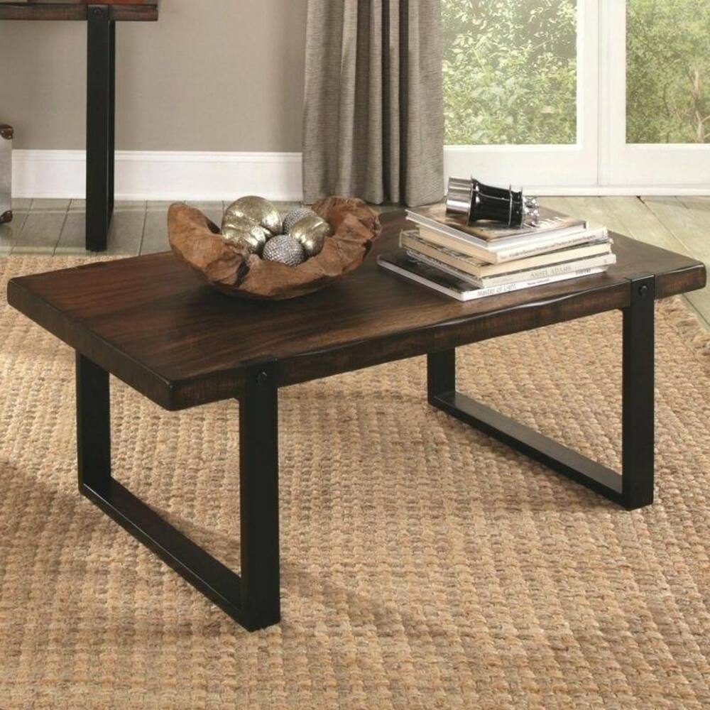 Preston Wood Top Coffee Table - Overstock - 27660009