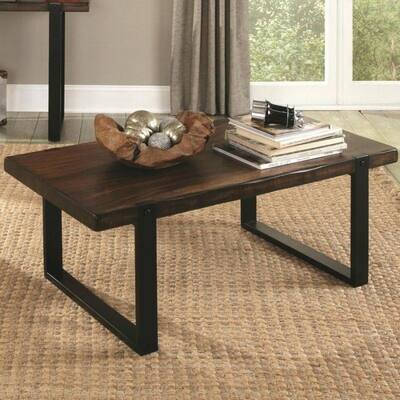 Preston Wood Top Coffee Table - Overstock - 27660009