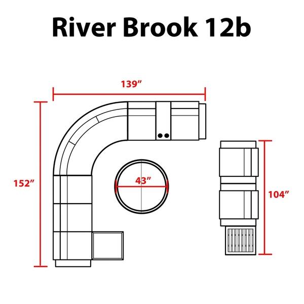 kathy ireland River Brook 12 Piece Outdoor Wicker Patio Furniture Set ...