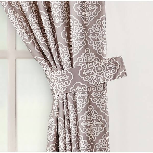 Harper Lane Mapleton Grey Medallion 4-piece Window Panel Set - Bed Bath ...