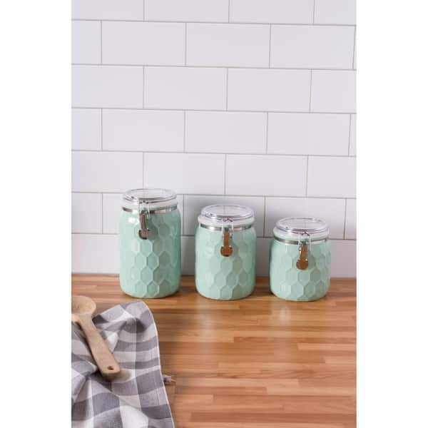 DII Honeycomb Canister with Clamp Lock Lid Set (Set of 3) - Bed Bath ...
