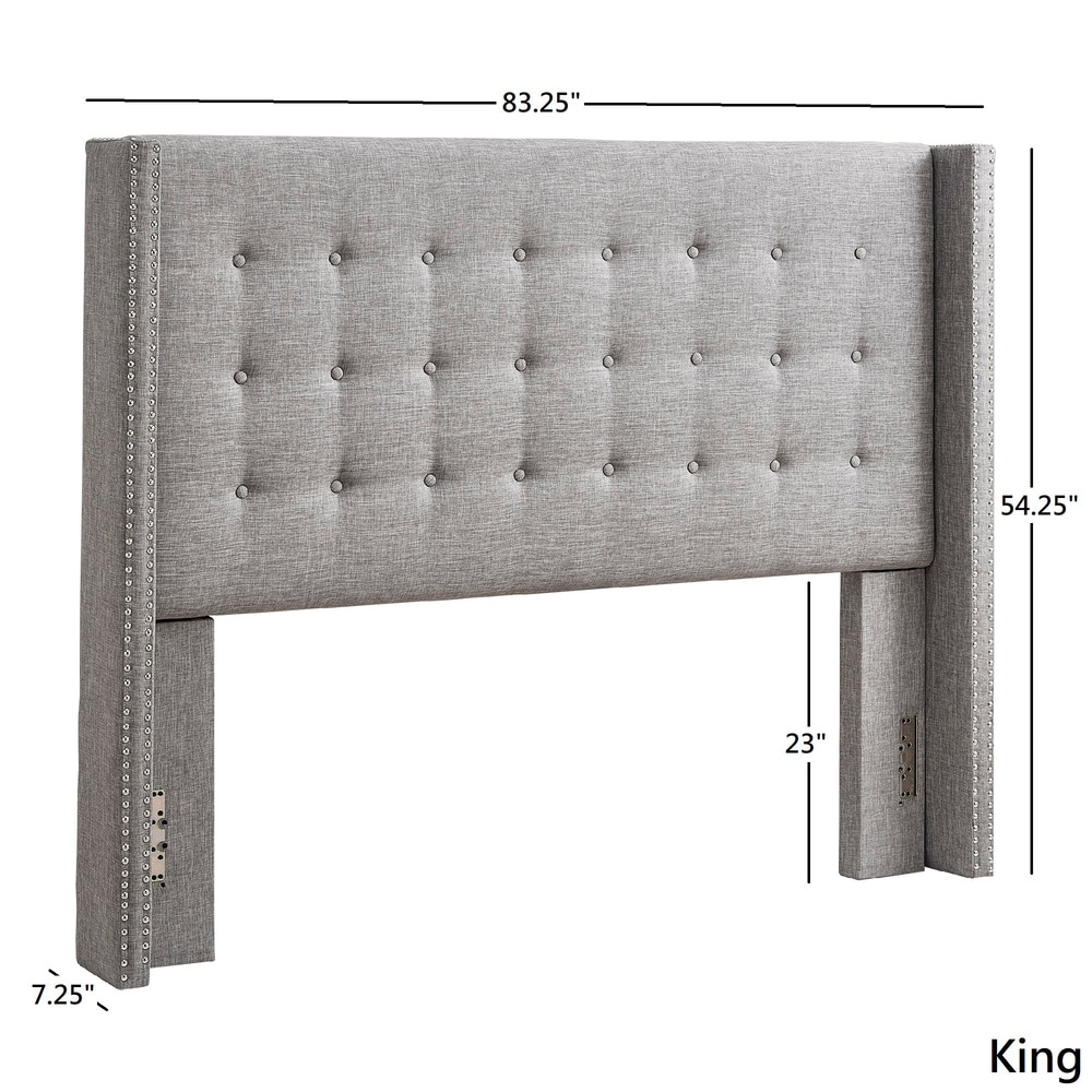 Melina tufted linen wingback bed by inspire q bold store