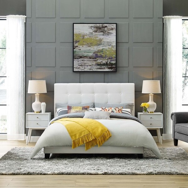 Melanie Twin Tufted Button Upholstered Fabric Platform Bed On Sale Bed Bath Beyond 27701455