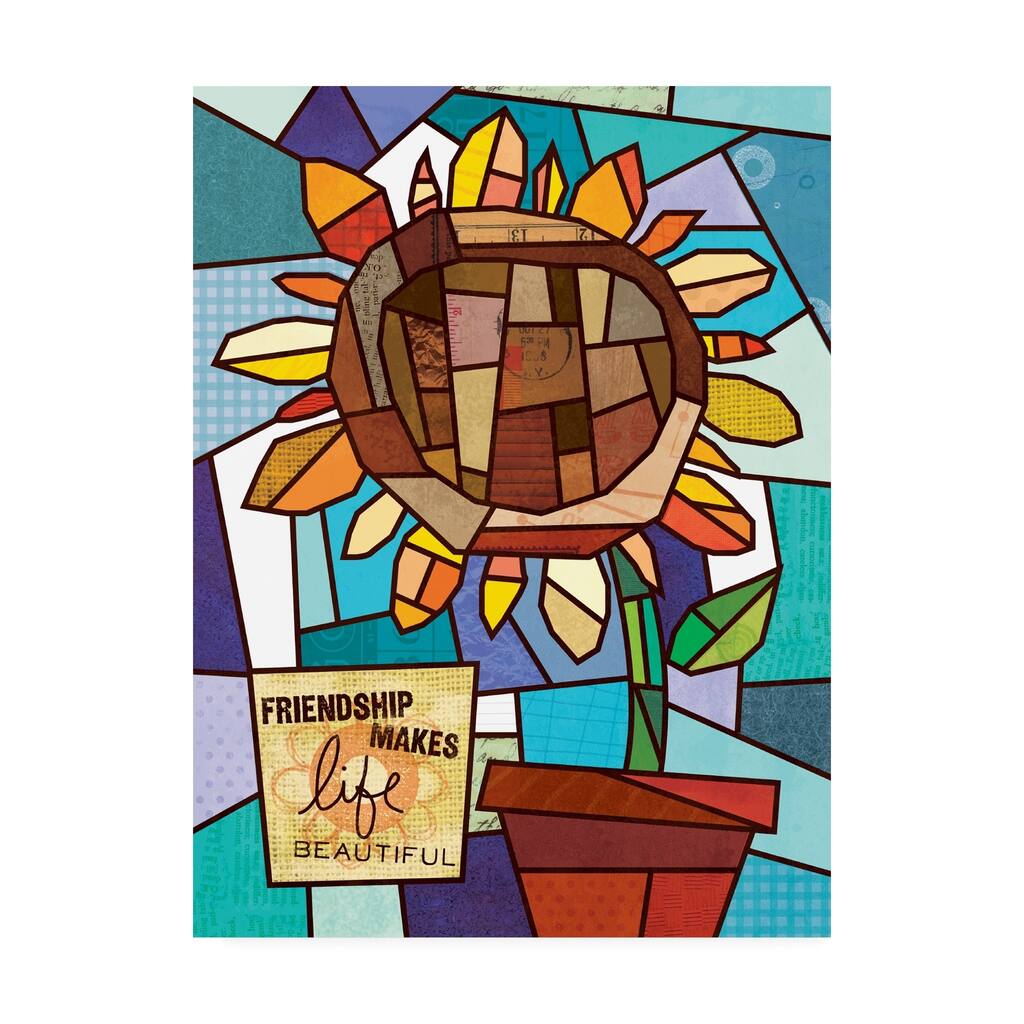 Holli Conger 'Stained Glass Sunflower' Canvas Art - Overstock - 27703047
