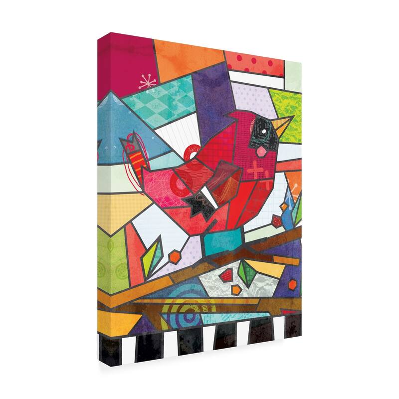 Holli Conger 'Stained Glass Cardinal' Canvas Art - Overstock - 27703079
