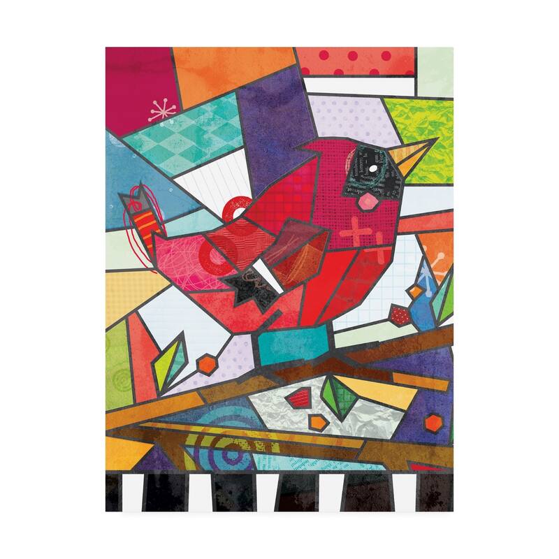 Holli Conger 'Stained Glass Cardinal' Canvas Art - Overstock - 27703079
