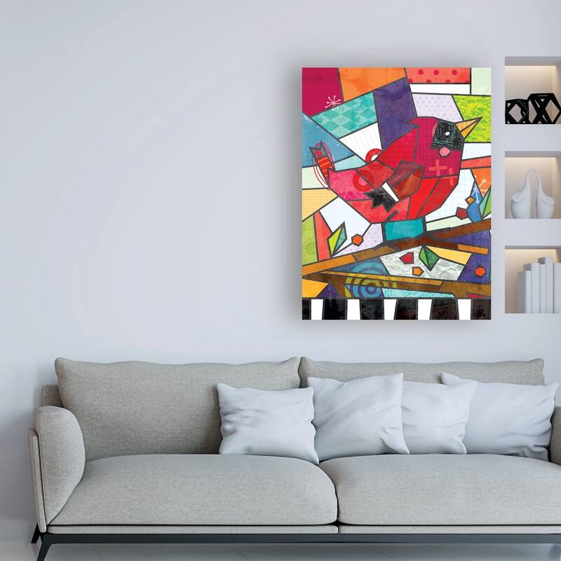 Holli Conger 'Stained Glass Cardinal' Canvas Art - Overstock - 27703079