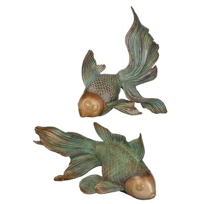 Sullivans Fish Tabletop Décor - Set of 2 - 12.5"L x 7"W x 8"H, 11"L x 5 ...