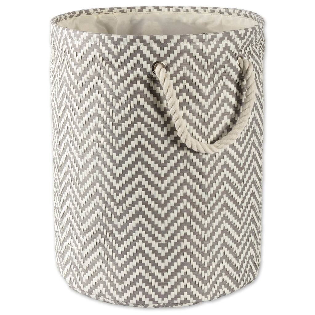 DII Round Chevron Decorative Storage Bin - Overstock - 27704999