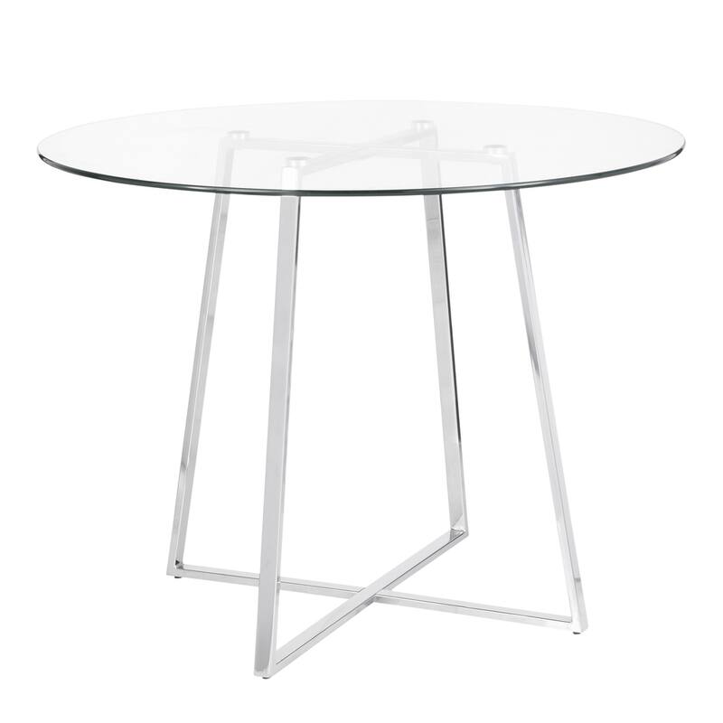 Silver Orchid Pugo Chrome Metal Base Dining Table - N/A - Overstock ...