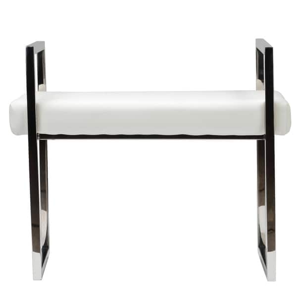 Cortesi Home Anna Contemporary Vinyl Bench, White - On Sale - Bed Bath ...