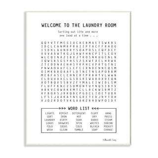 The Stupell Home Decor Black and White Laundry Room Crossword Puzzle ...